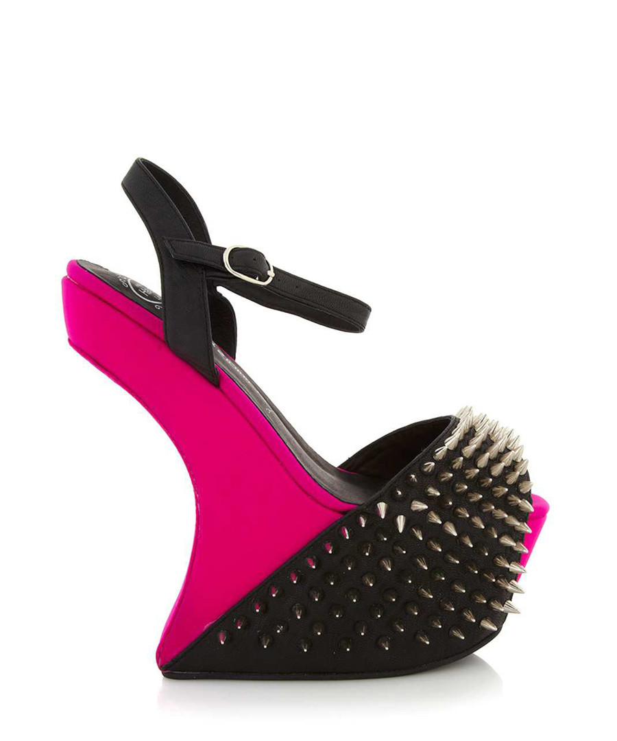 Discount Vicious heel-less fuchsia wedges | SECRETSALES