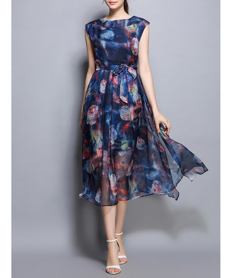 Discount Navy floaty midi dress | SECRETSALES