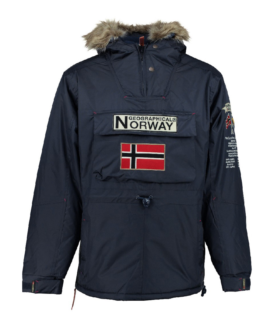 Discount Navy Norway patch front pocket jacket | SECRETSALES